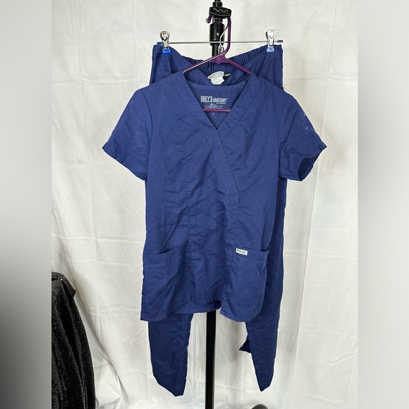 Grey's Anatomy | Tops | Greys Anatomy Navy Blue Scrub Set | Poshmark